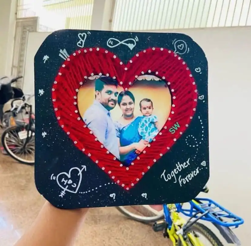 Captured Hearts - Customized String Art Photo Frame